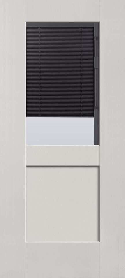 6'8" - Shaker Flush Glazed Door - 1/2 Light - Slate Gray Blinds