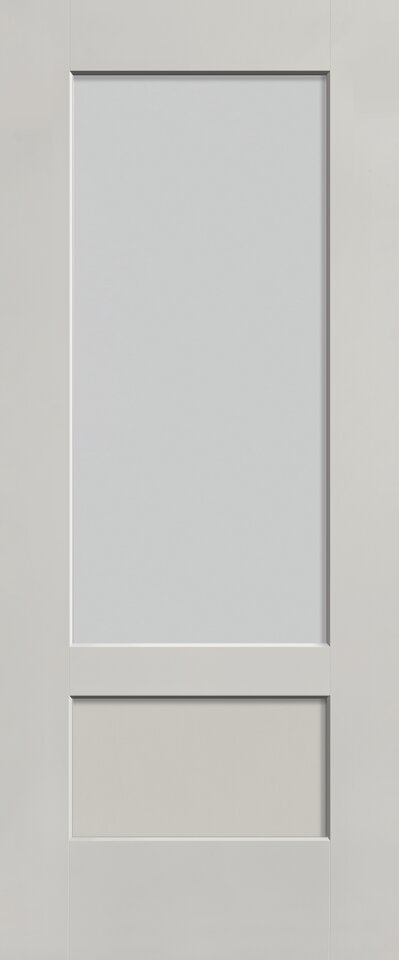 6'8" - Shaker Flush Glazed Door - 3/4 Light - Blanca